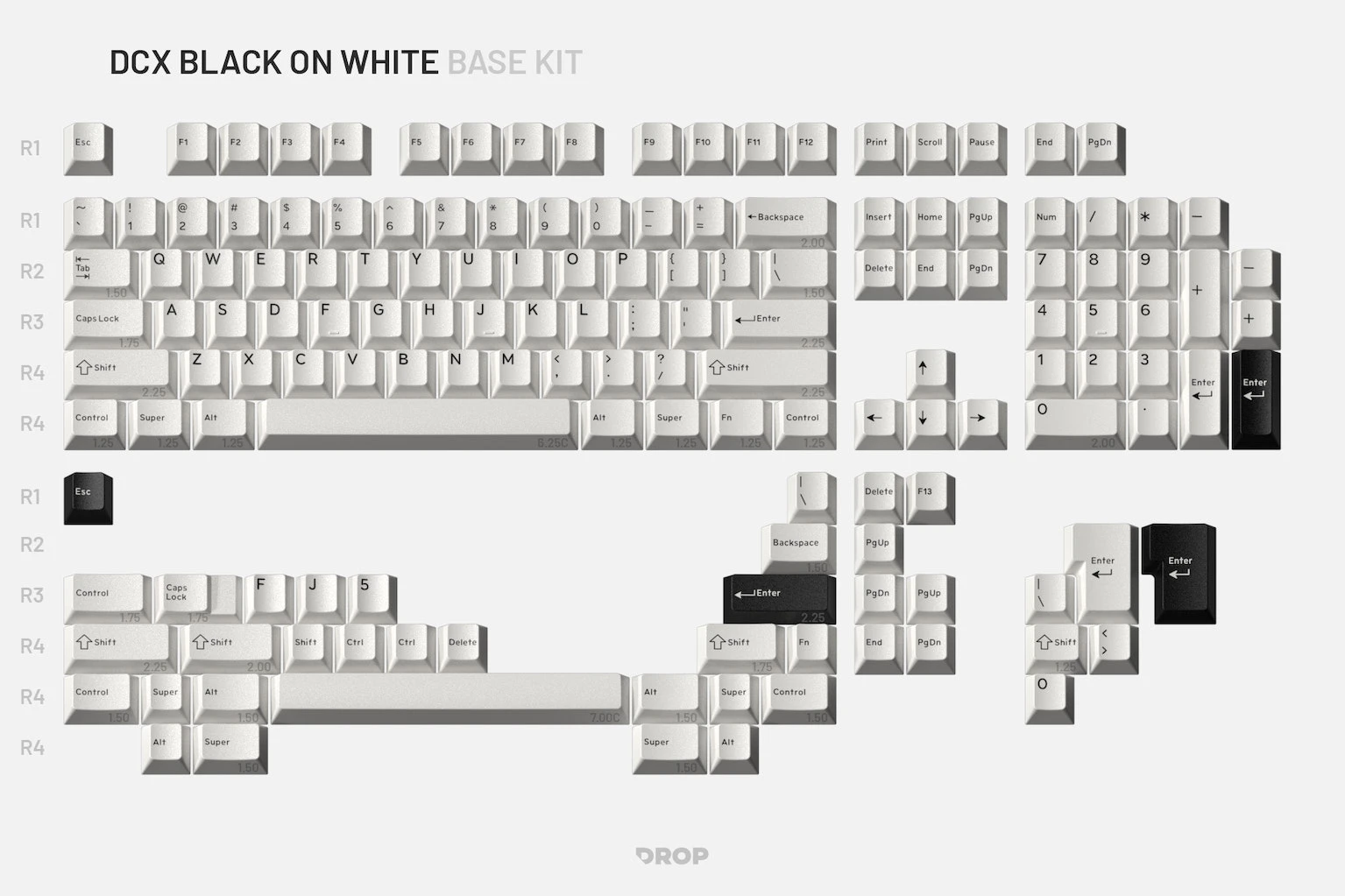 DCX Black on White | CandyKeys
