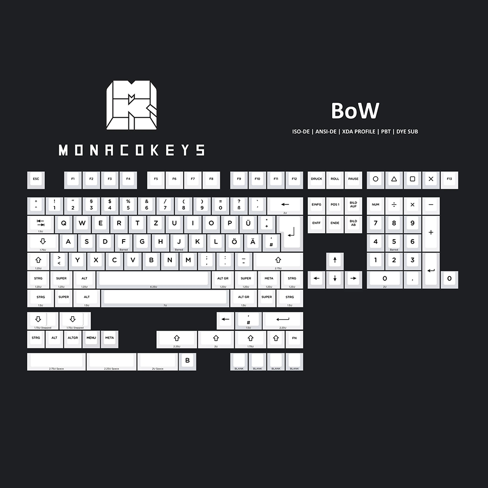 Monacokeys XDA BoW (ISO & ANSI-DE) Keycap Set | CandyKeys