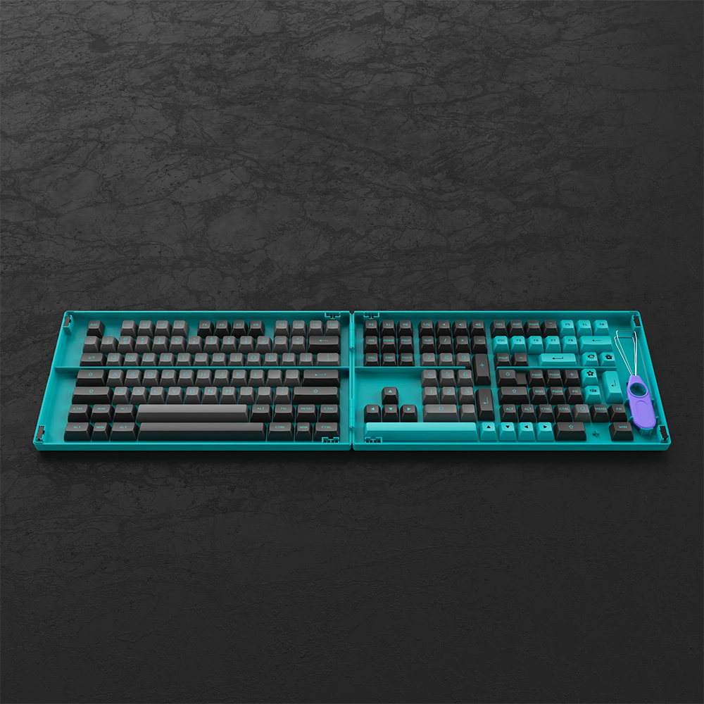 Akko Black & Cyan Keycap Set | CandyKeys