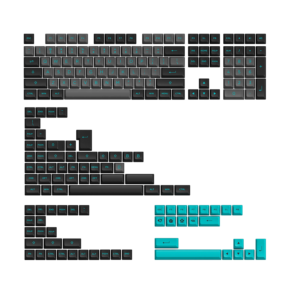 Akko Black & Cyan Keycap Set | CandyKeys
