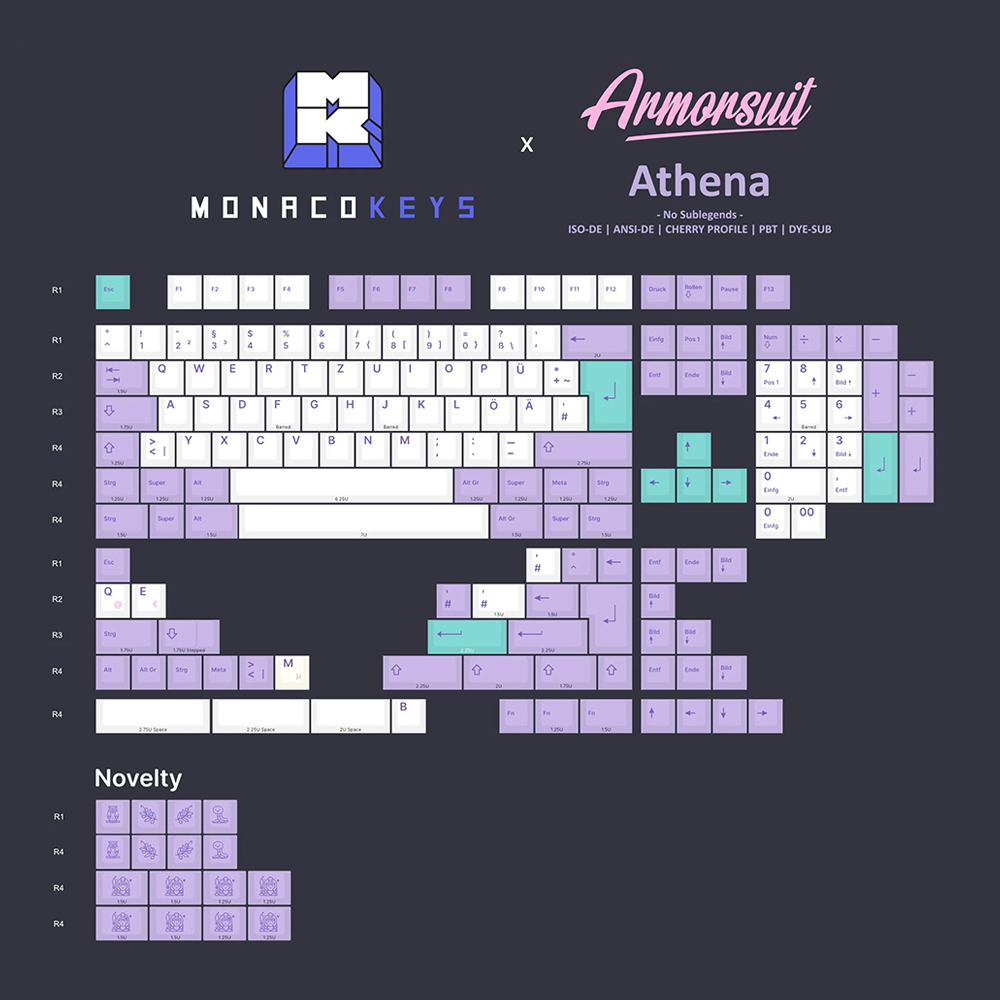 Monacokeys Athena (ISO & ANSI-DE) Keycap Set | CandyKeys