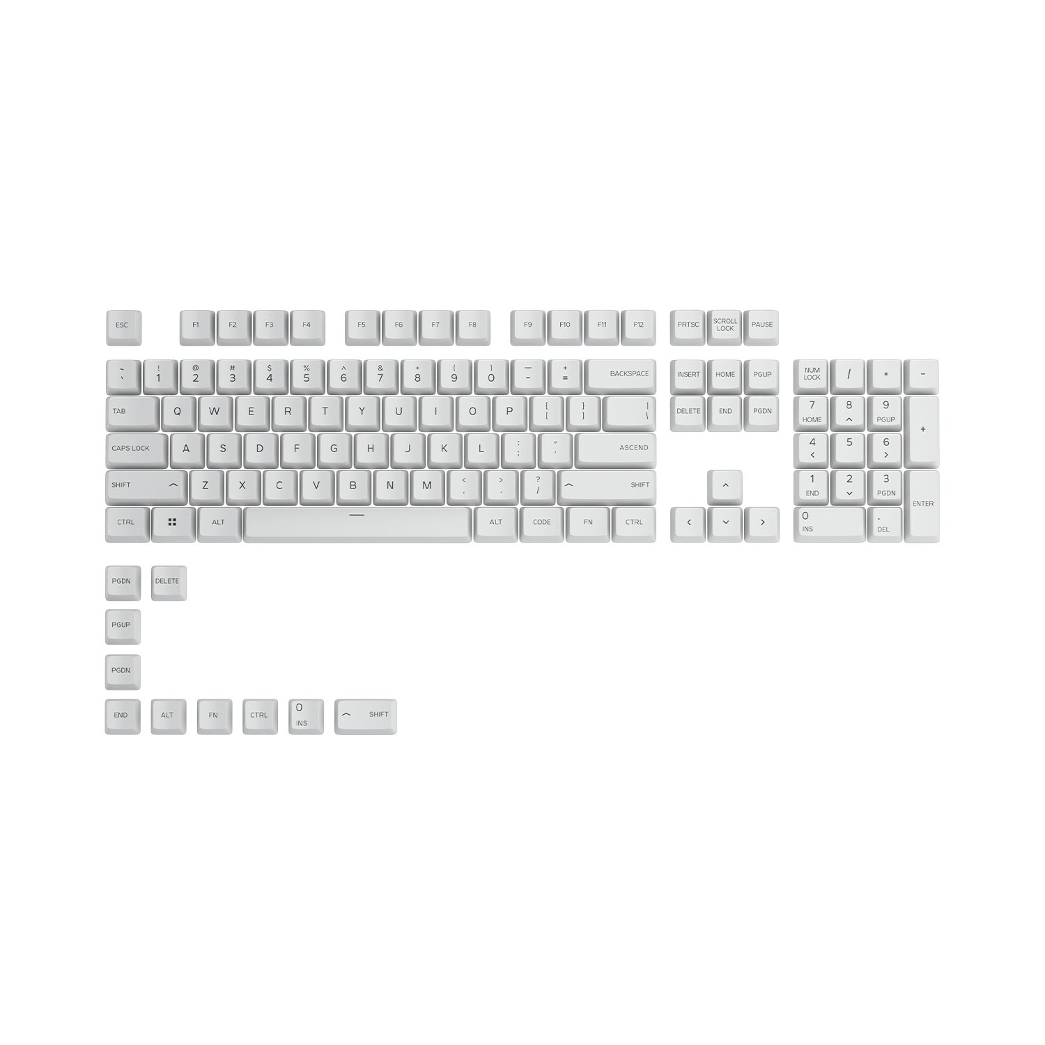 GPBT Arctic White Keycaps (ANSI) | CandyKeys