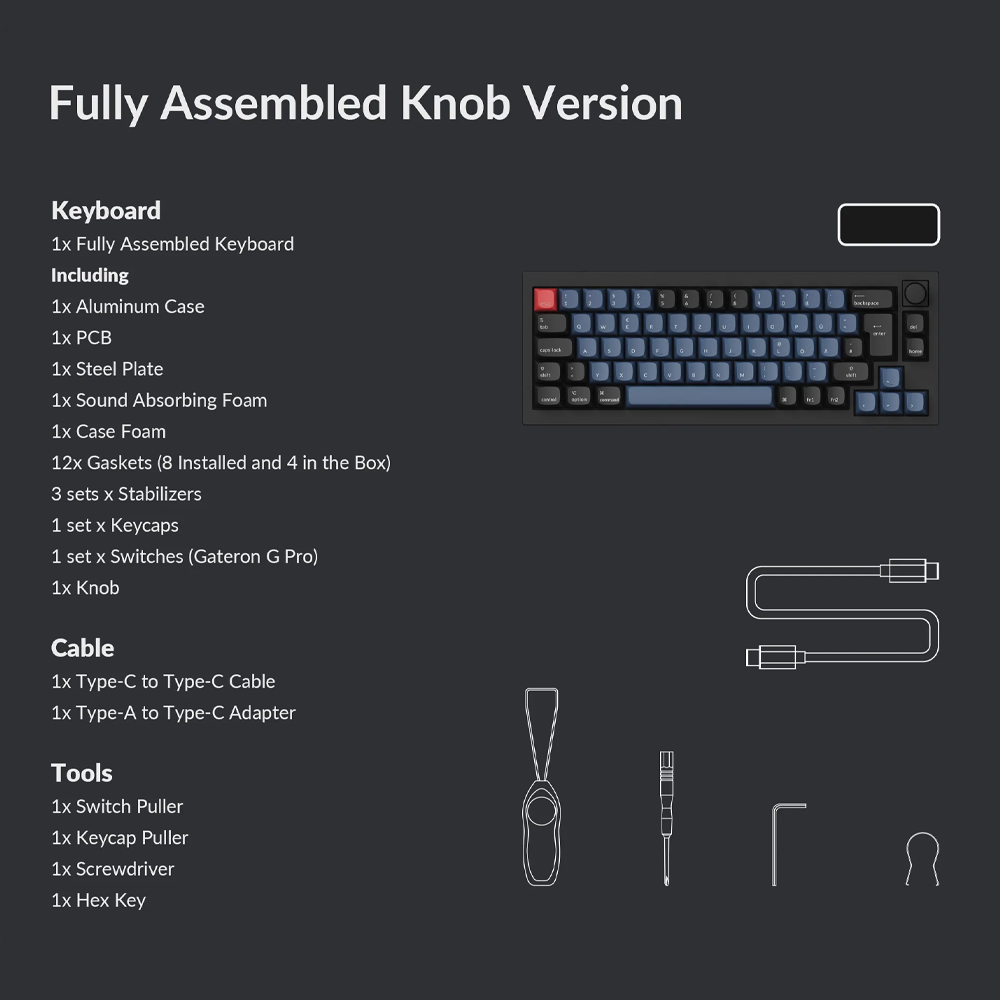 Keychron Q2 Knob Fully-Assembled (ISO-FR) | CandyKeys