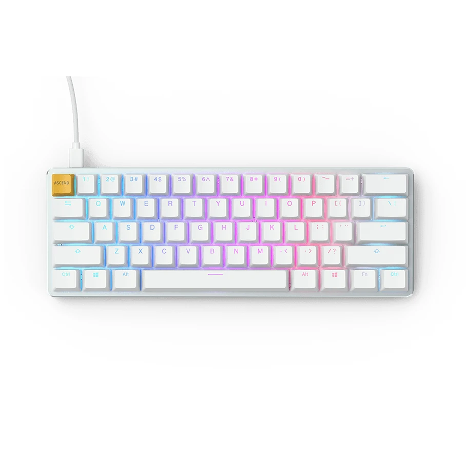 GMMK 60% White-Ice Gateron Brown (ANSI) | CandyKeys