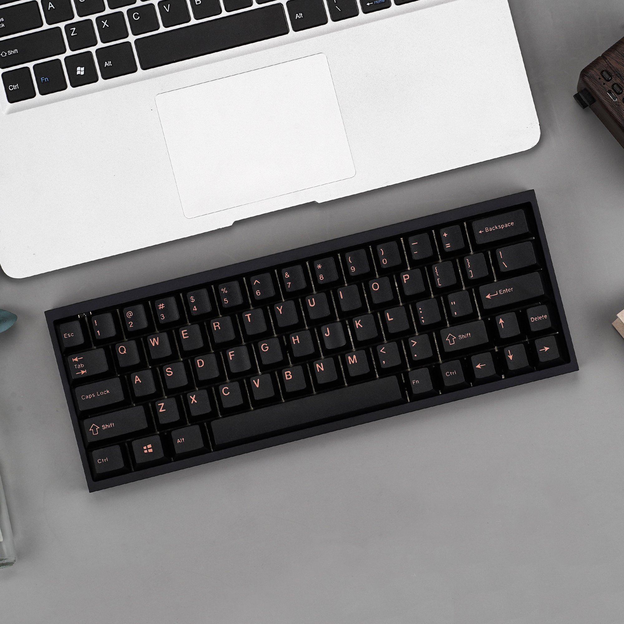 EnjoyPBT ABS Pink on Black | CandyKeys